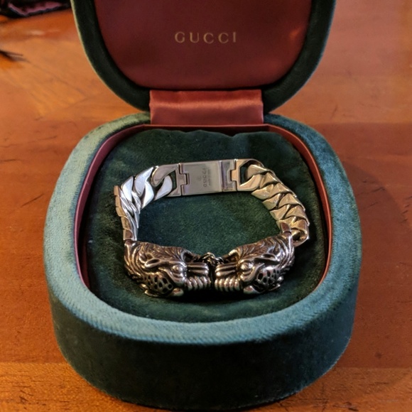 Gucci | Accessories | Gucci Tiger Head Gourmette Silver Bracelet | Poshmark